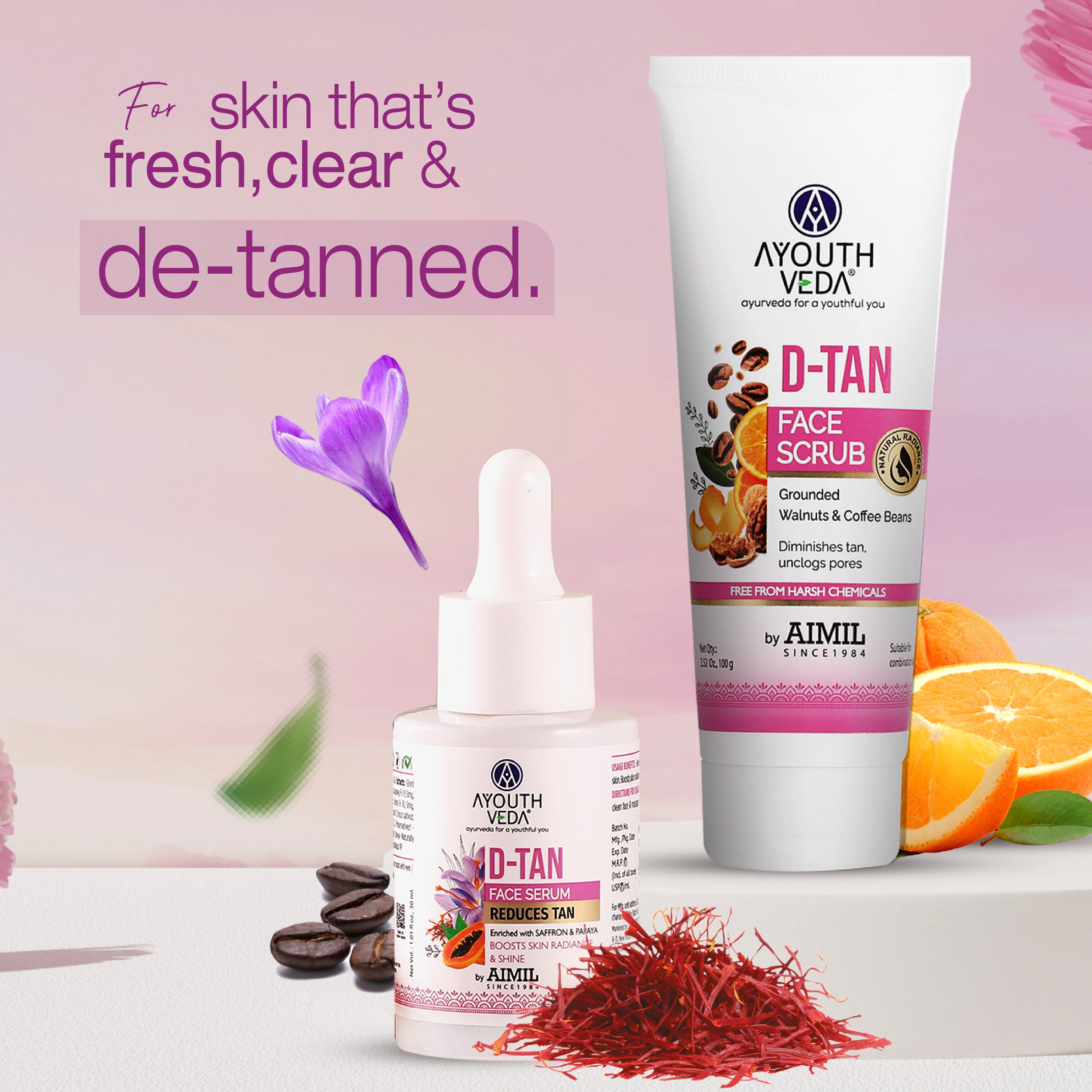 Dtan Serum 30 ml + Dtan Scrub 100g – Ayouthveda