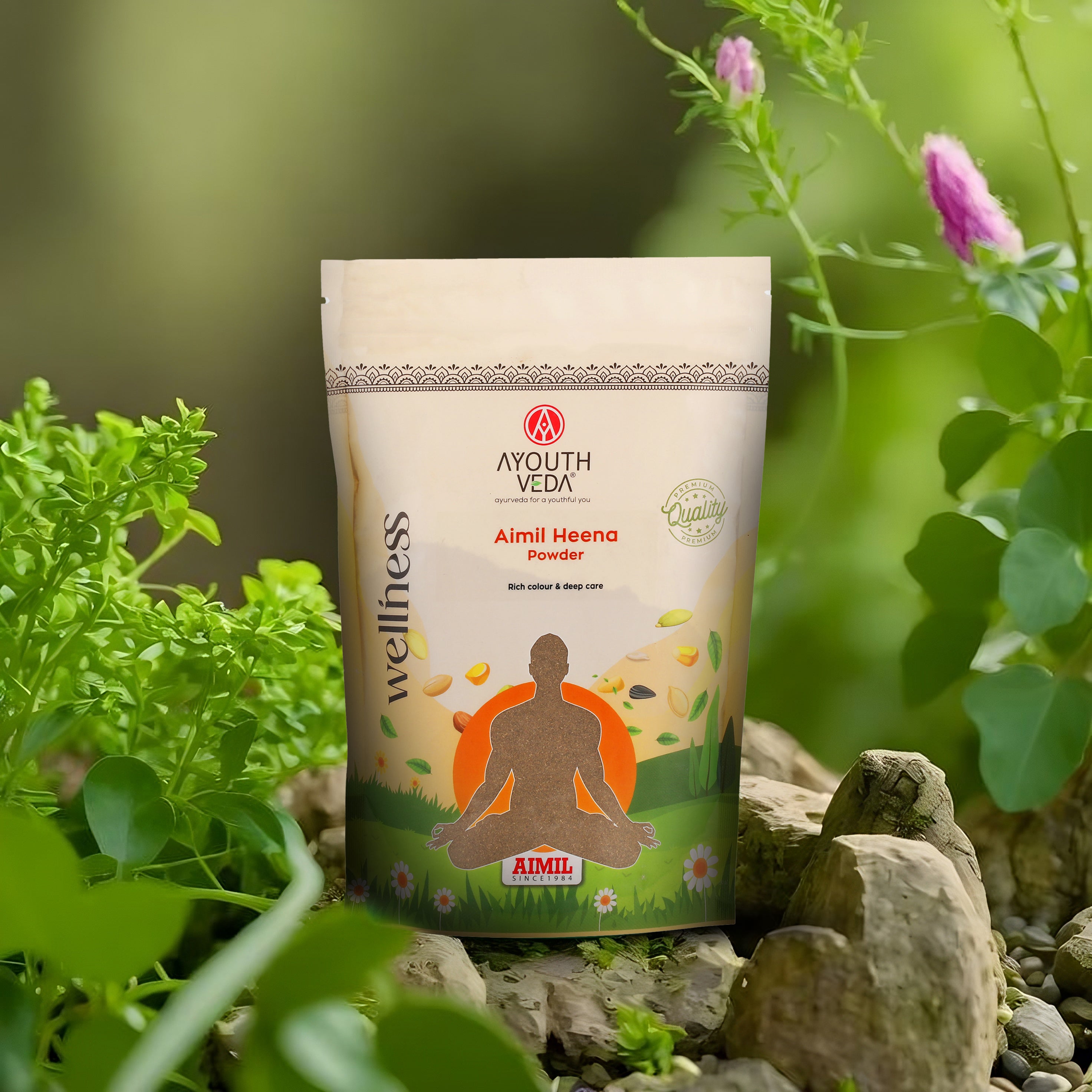 Heena Powder with Bhringraj, Amla, Brahmi, and Shikakai for Natural Co ...